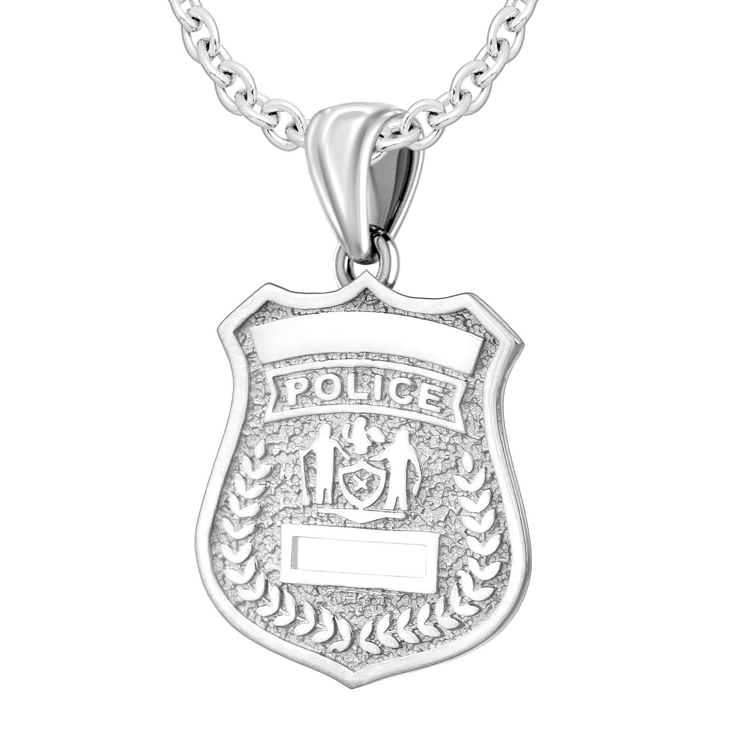 Police Badge Necklace - 925 Silver Necklace With Chain